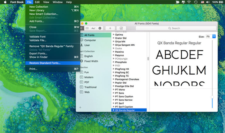 Cách khôi phục font chữ mặc định như ban đầu trên Mac OSX